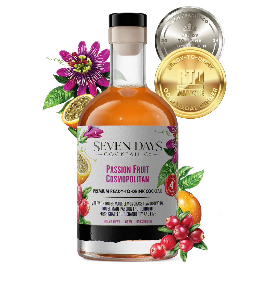 PASSION FRUIT COSMOPOLITAN – Seven Days Cocktail Co.
